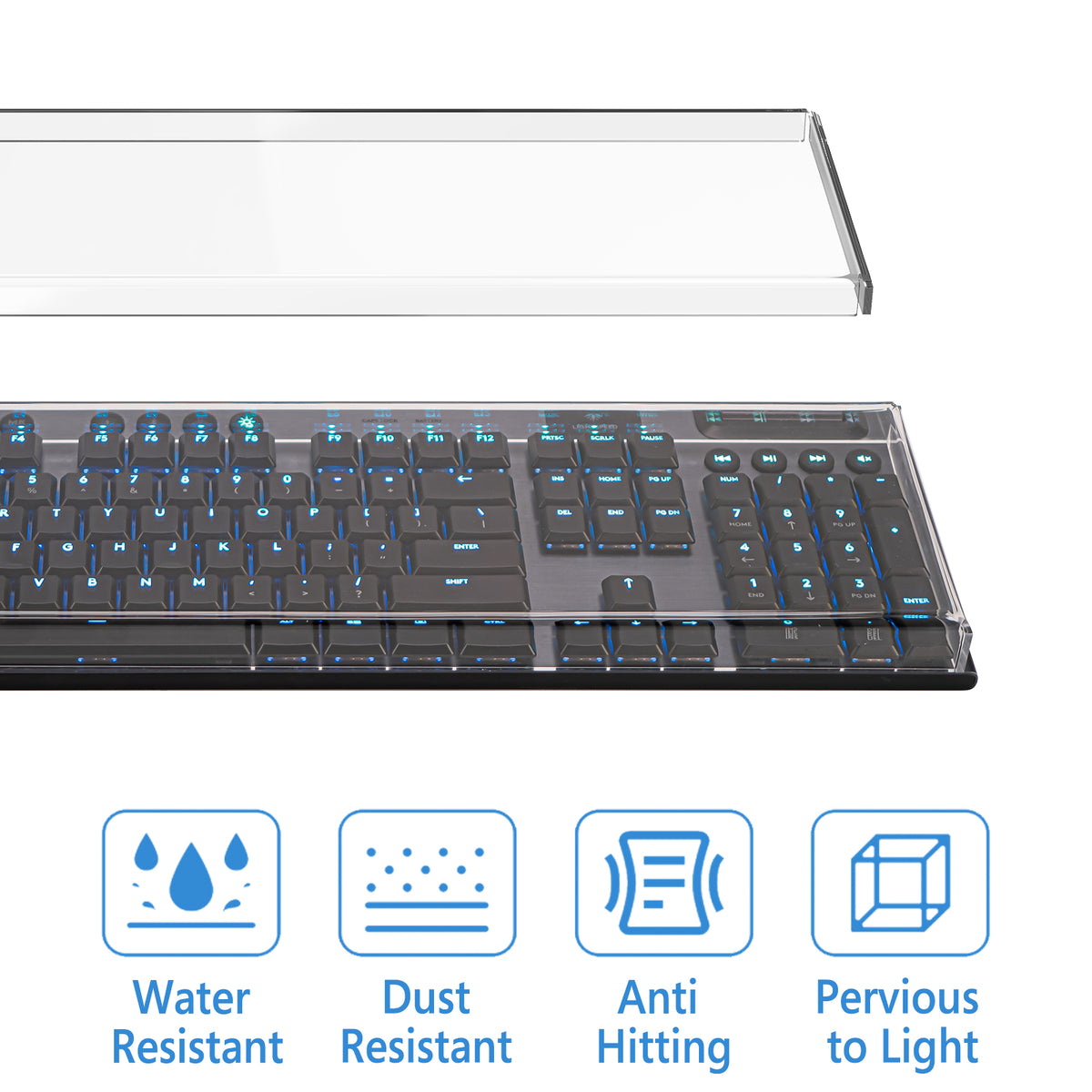 Geekria Keyboard Dust Cover, Clear Acrylic Keypads Cover for 6 Dedicat