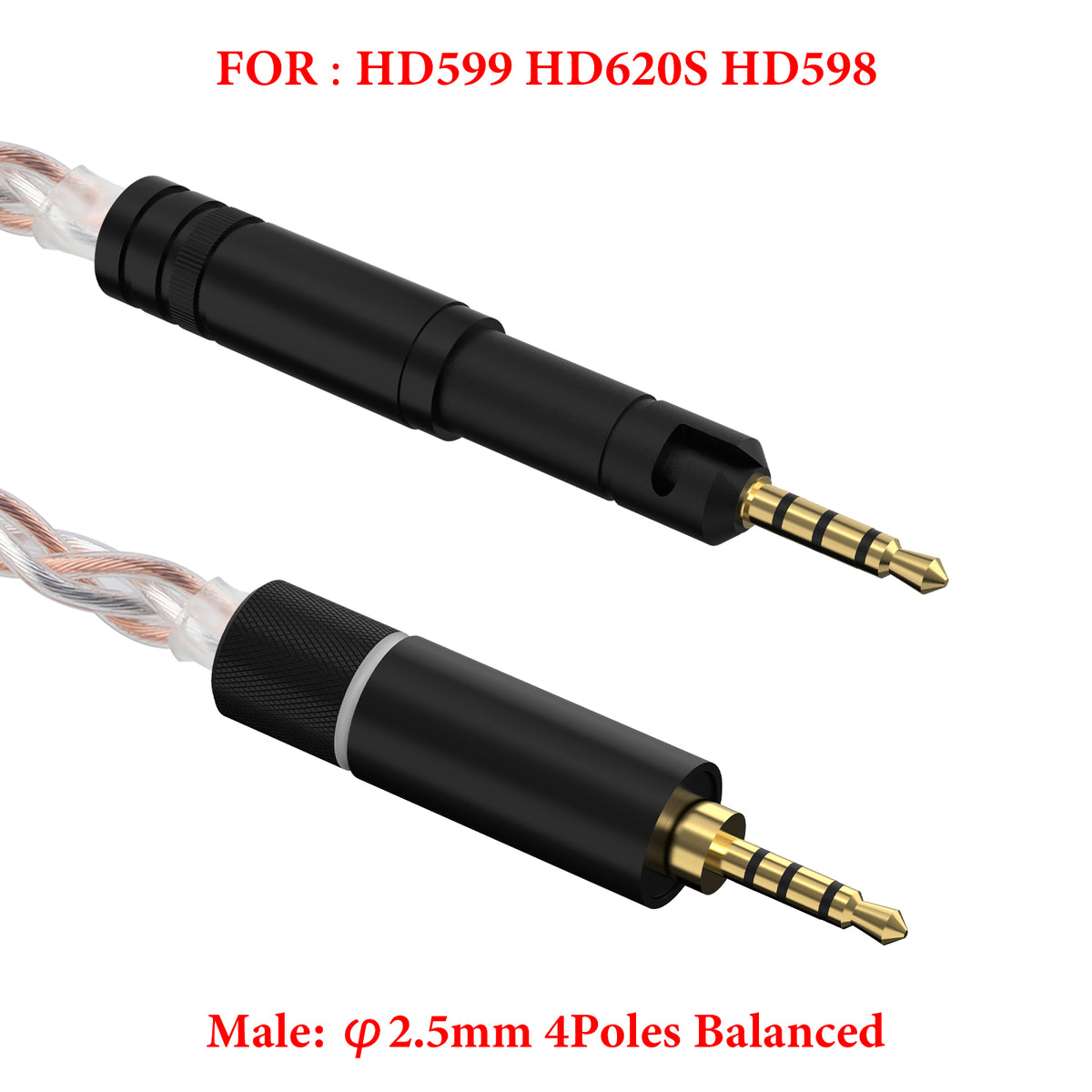 Geekria Apollo Copper Silver Braid Upgrade Audio Cable Compatible with