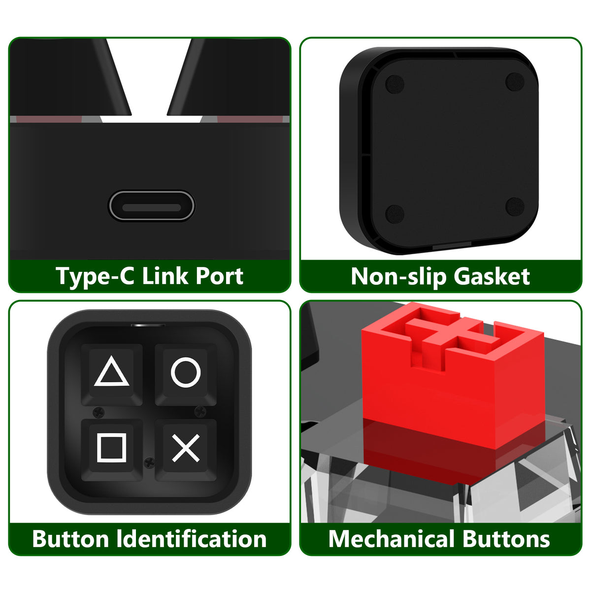 Geekria Personalized Mechanical Keyboard, 4 Key Programmable Multifunc