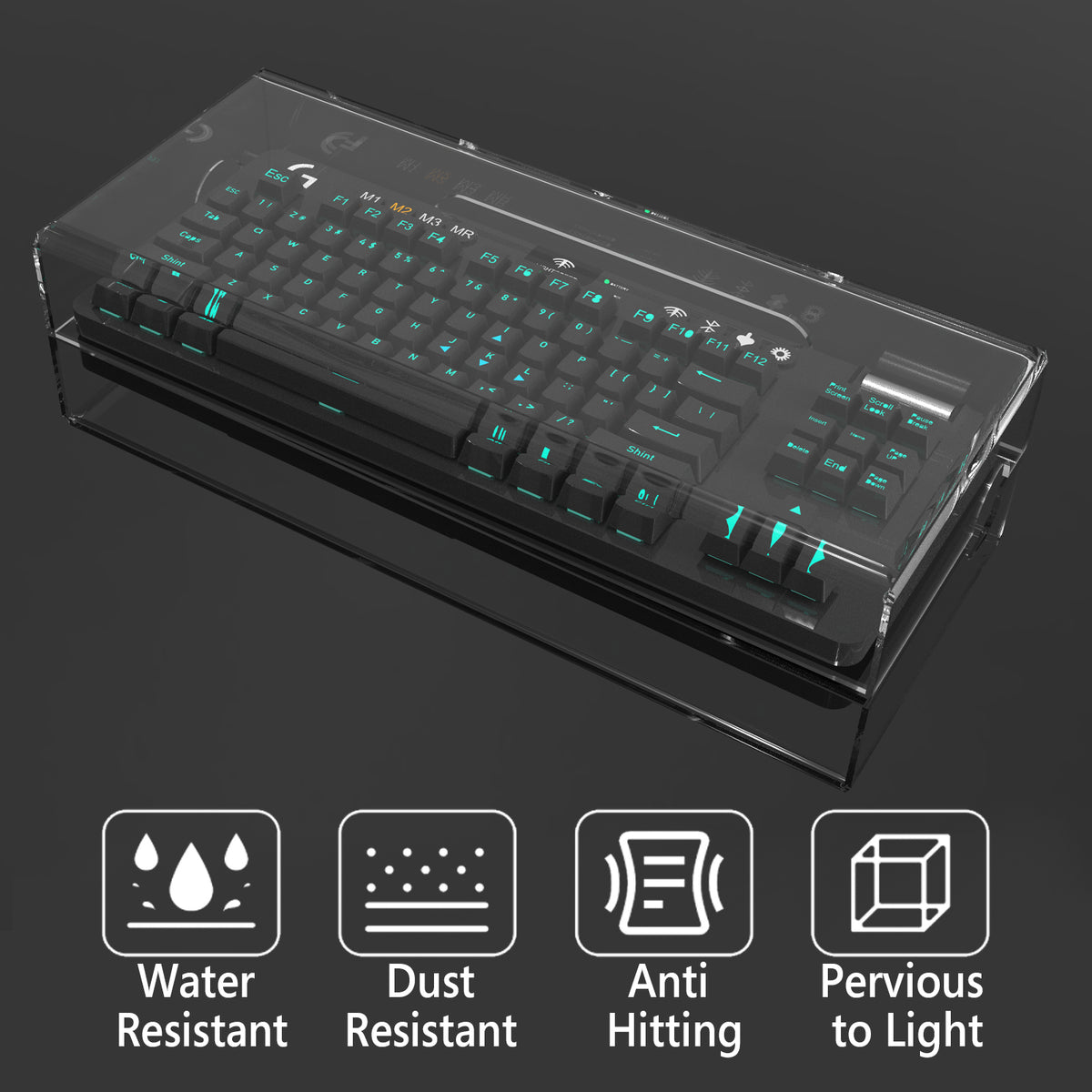 Geekria Tenkeyless TKL Keyboard Dust Cover, Clear Acrylic Keypads Cove