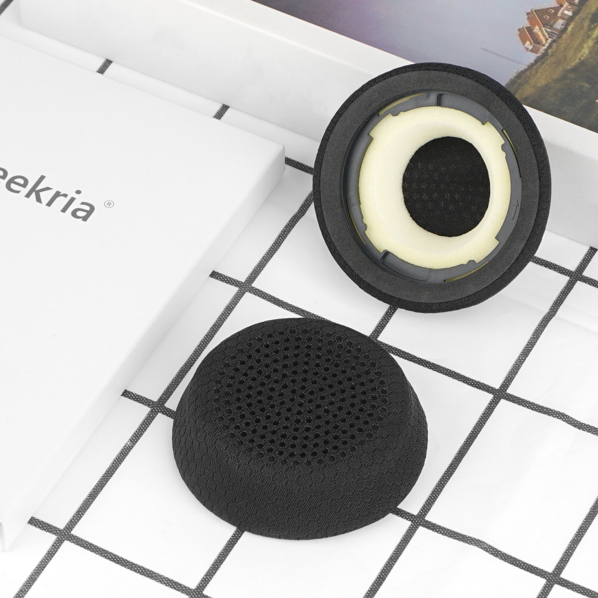 Geekria Comfort Mesh Fabric Replacement Ear Pads for Logitech Zone Wir