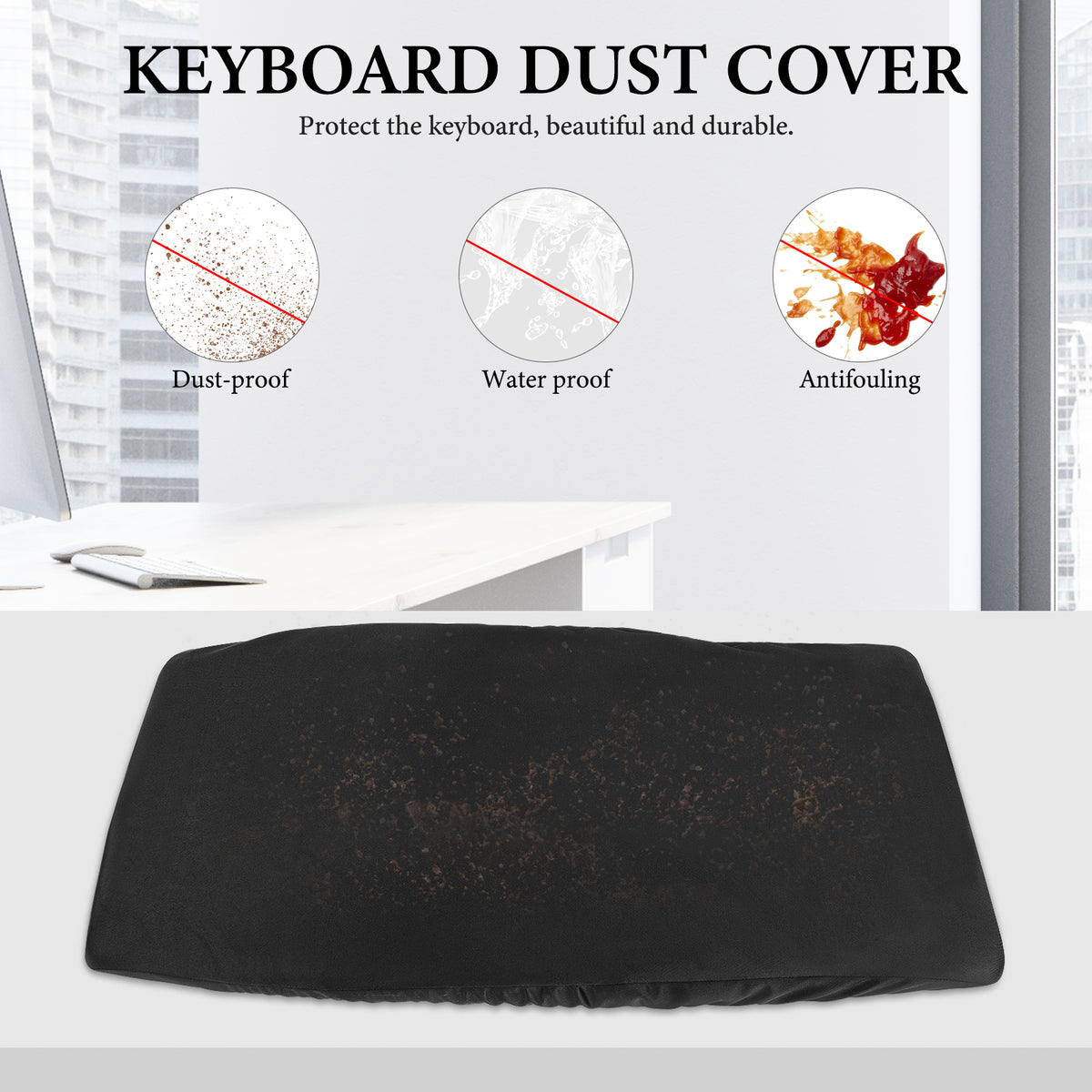 Geekria Keyboard Dust Cover, Ergonomic Keyboard Cover, Dust and Water