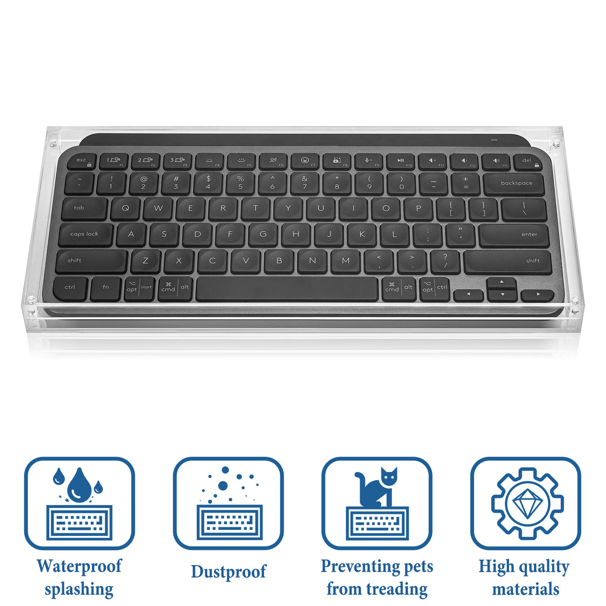 Geekria Keyboard Clear Case Protector, Acrylic Dust Cover, Magnetic Cl