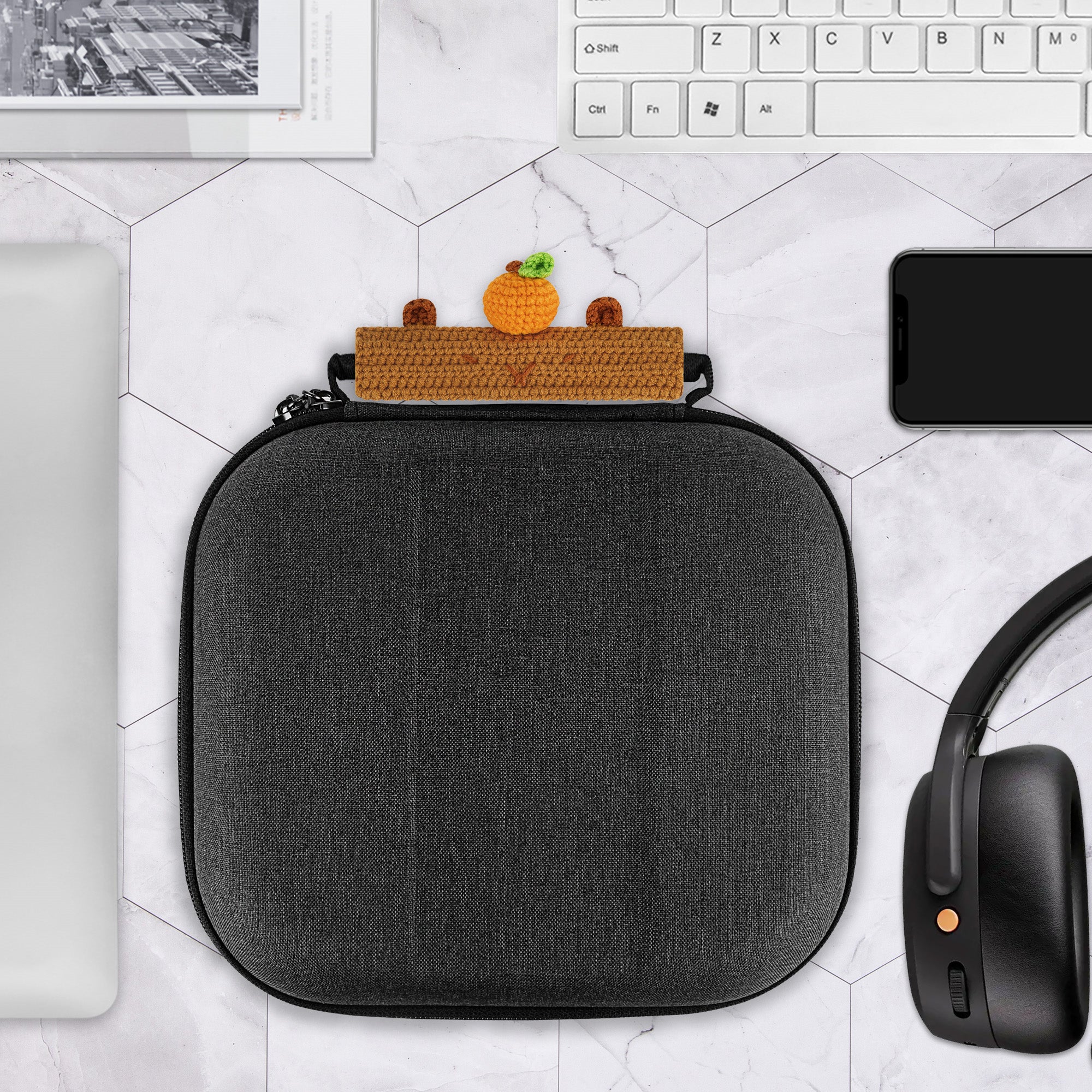 Geekria Shield Headphones Case Compatible with JBL Tour ONE M3, Skullc