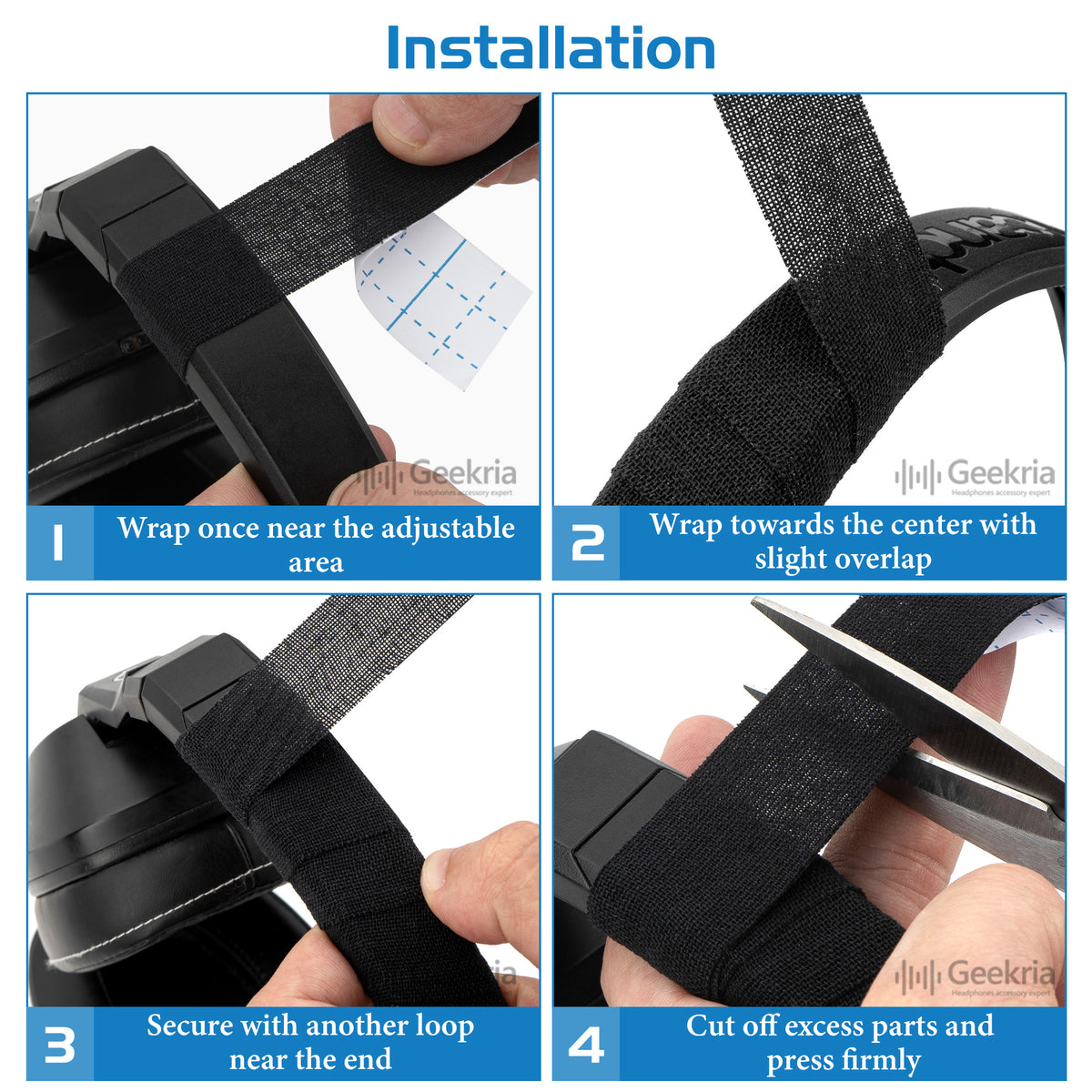 Geekria Headphones Headband Repair Wrap, Headset Head Cover Compatible