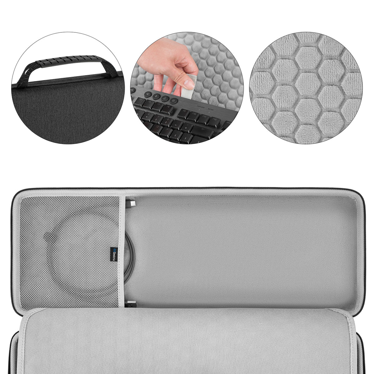 Geekria Full Size Keyboard Case, Hard Shell Travel Carrying Bag for 10